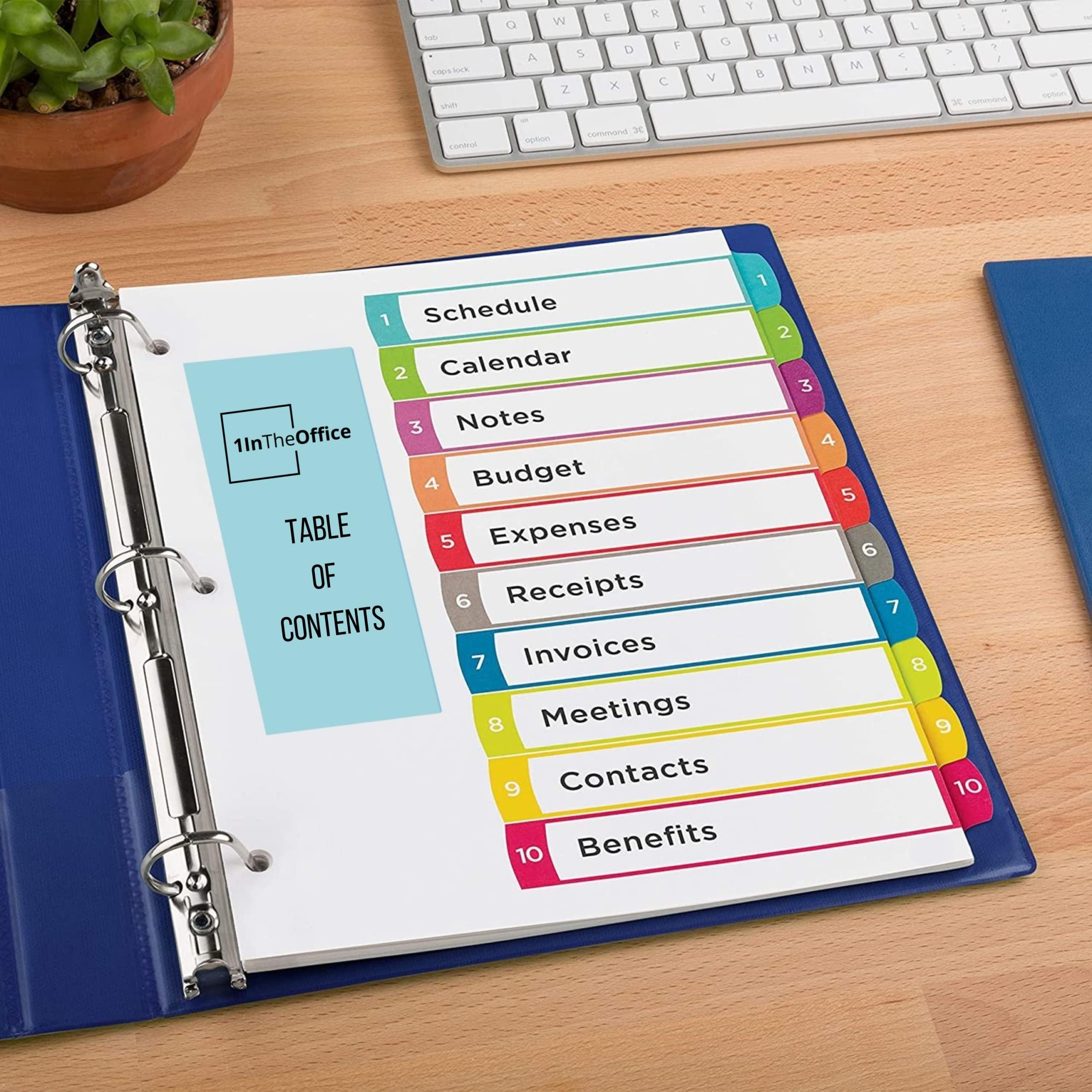 Snapklik.com : 1InTheOffice Table Of Contents Binder Dividers 10 Tabs ...