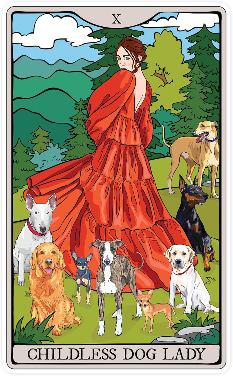 Amazon.com: Childless Dog Lady Tarot Card Sticker - Waterproof, Fade ...