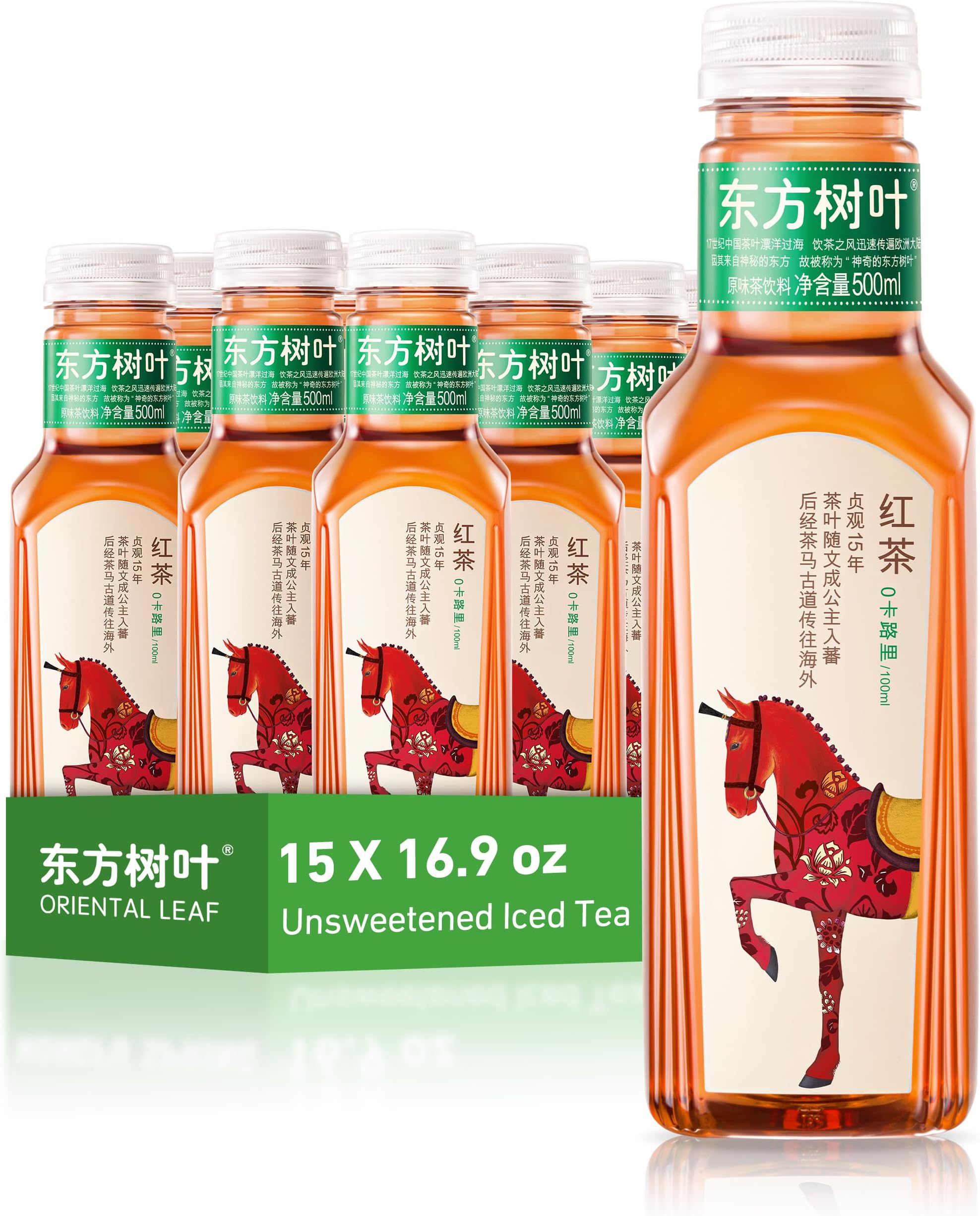 Amazon.com : ORIENTAL LEAF Unsweetened Iced Tea – Bottled Black Tea, 16 ...