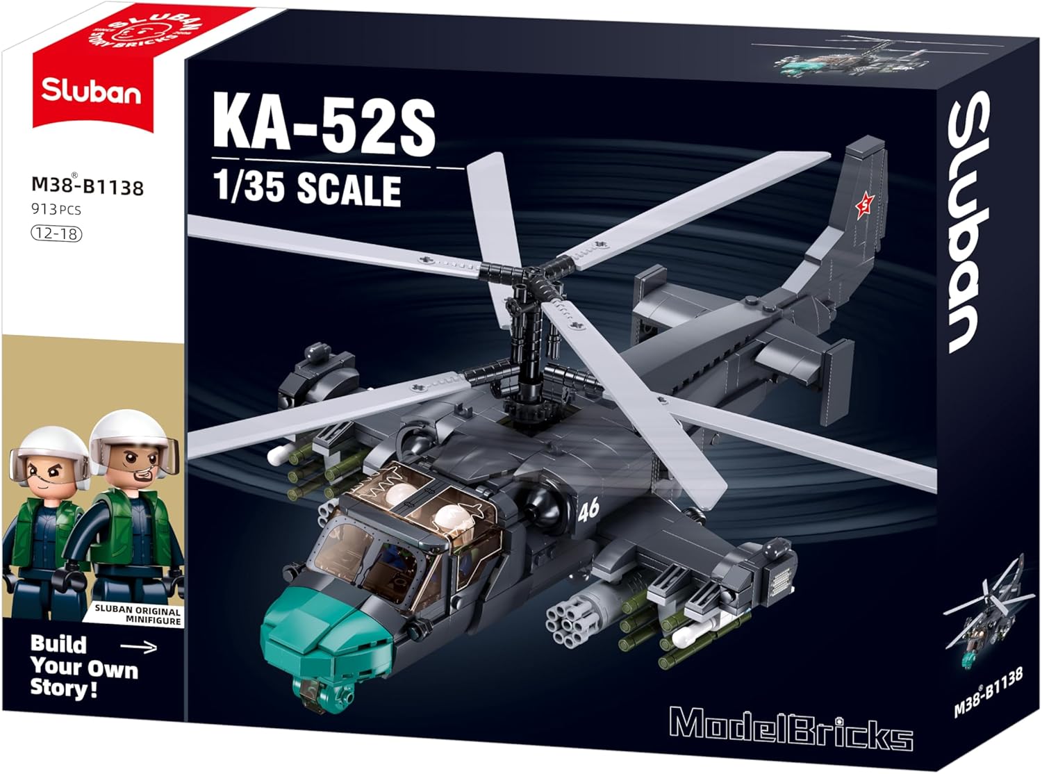 Sluban Power Bricks Series, Gunship Building Set 913 Pieces, with ...