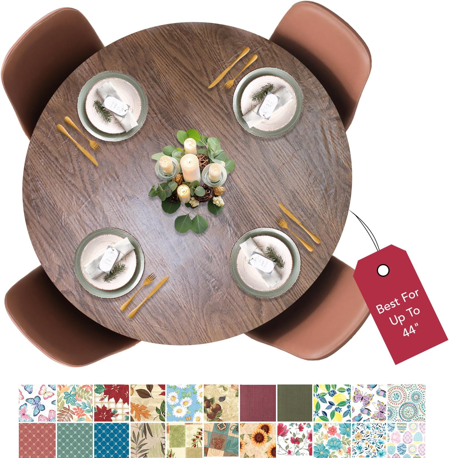 Amazon.com: Wood Grain Vinyl Elasticized Banquet Table Cover, Soft ...