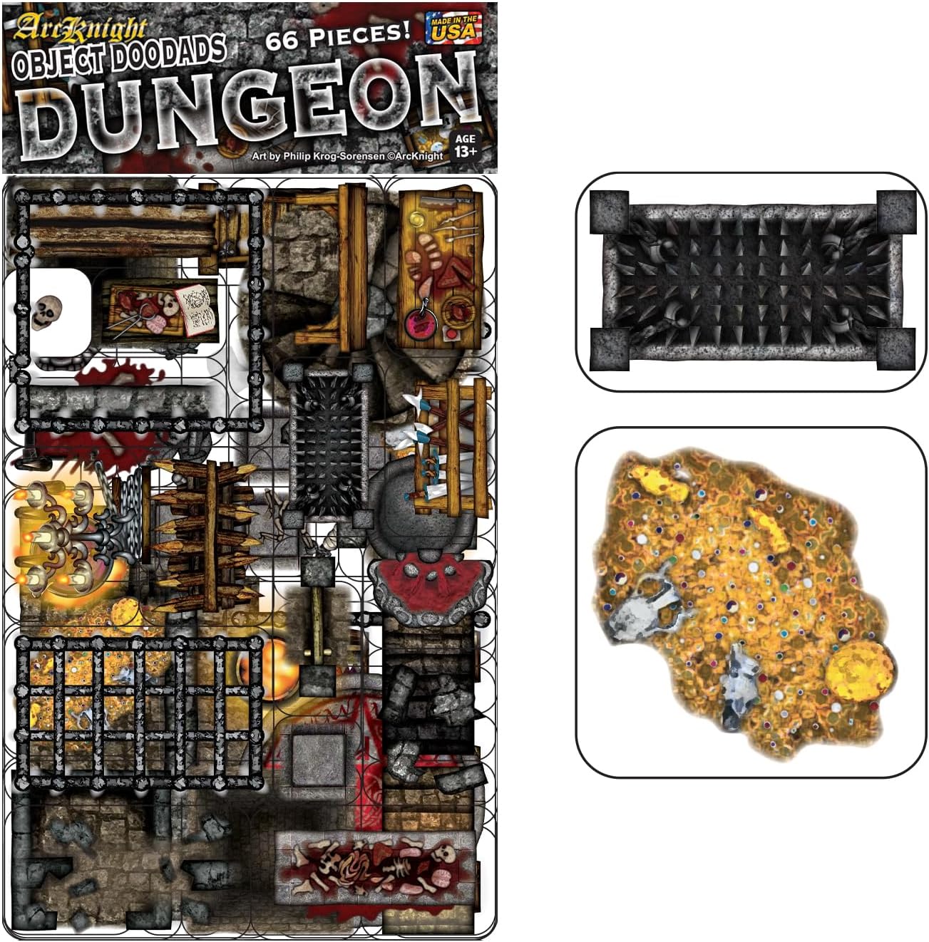 Amazon.com: Dungeons - 66pc Double-Sided Dungeon & Terrain Pieces for ...