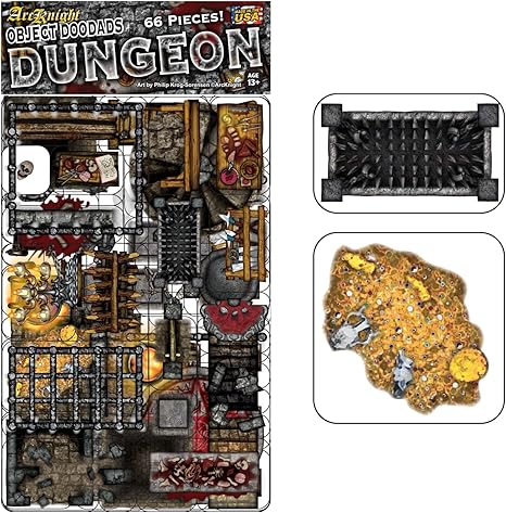 Amazon.com: Dungeons - 66pc Double-Sided Dungeon & Terrain Pieces for ...