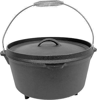 Amazon.com: EDGING CASTING Pre-Seasoned Cast Iron Dutch Oven With ...