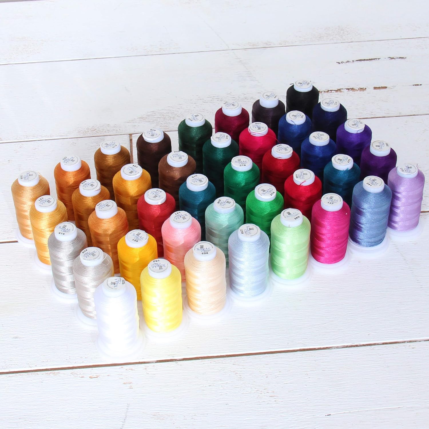 Amazon.com: Threadart 40 Color Polyester Embroidery Machine Thread Set ...