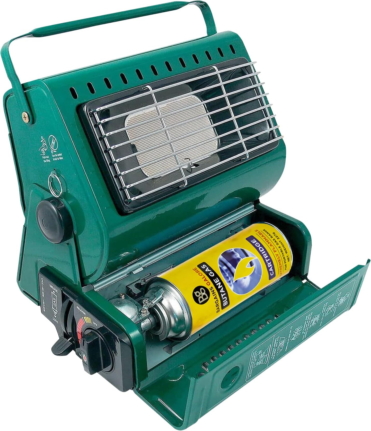 Taylor & Brown Portable Gas Heater + 8 Butane Gas Bottles Canisters ...