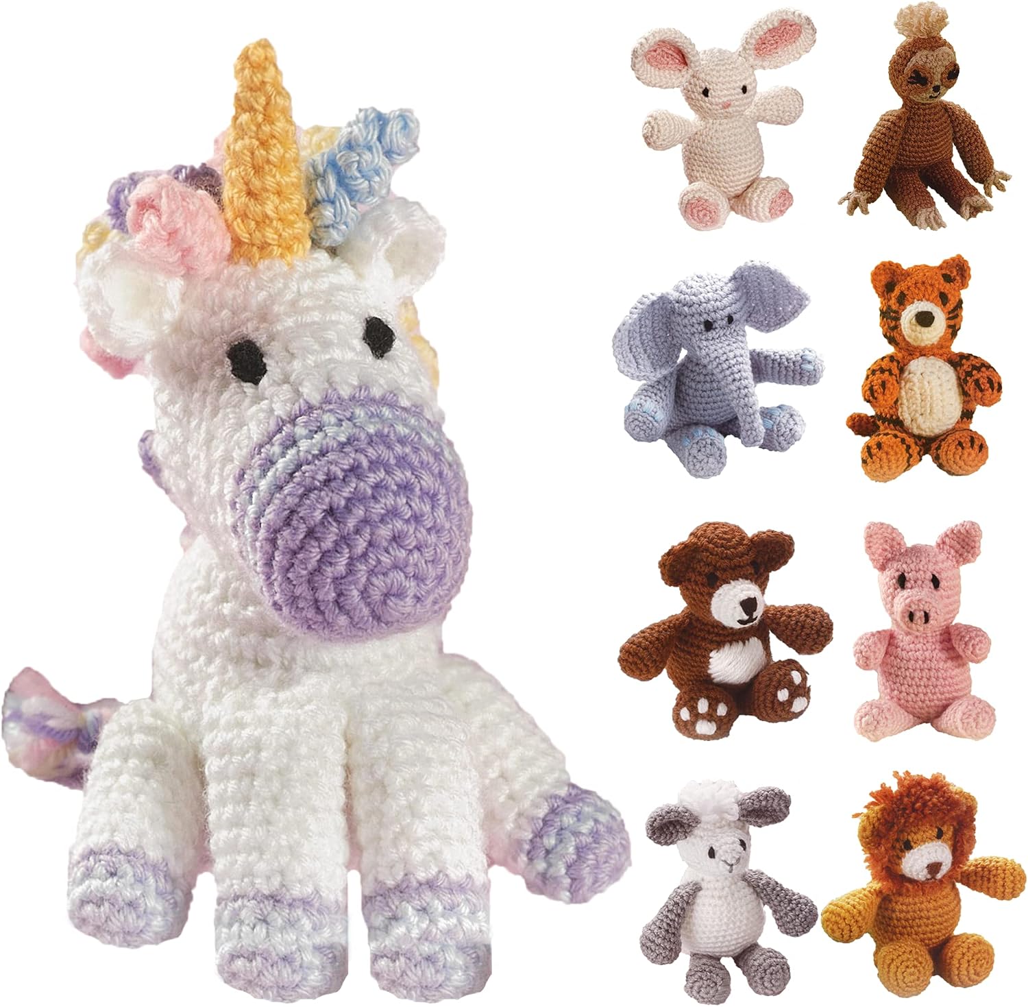 Amazon.com: Leisure Arts Little Crochet Friend Animals Crochet Kit ...
