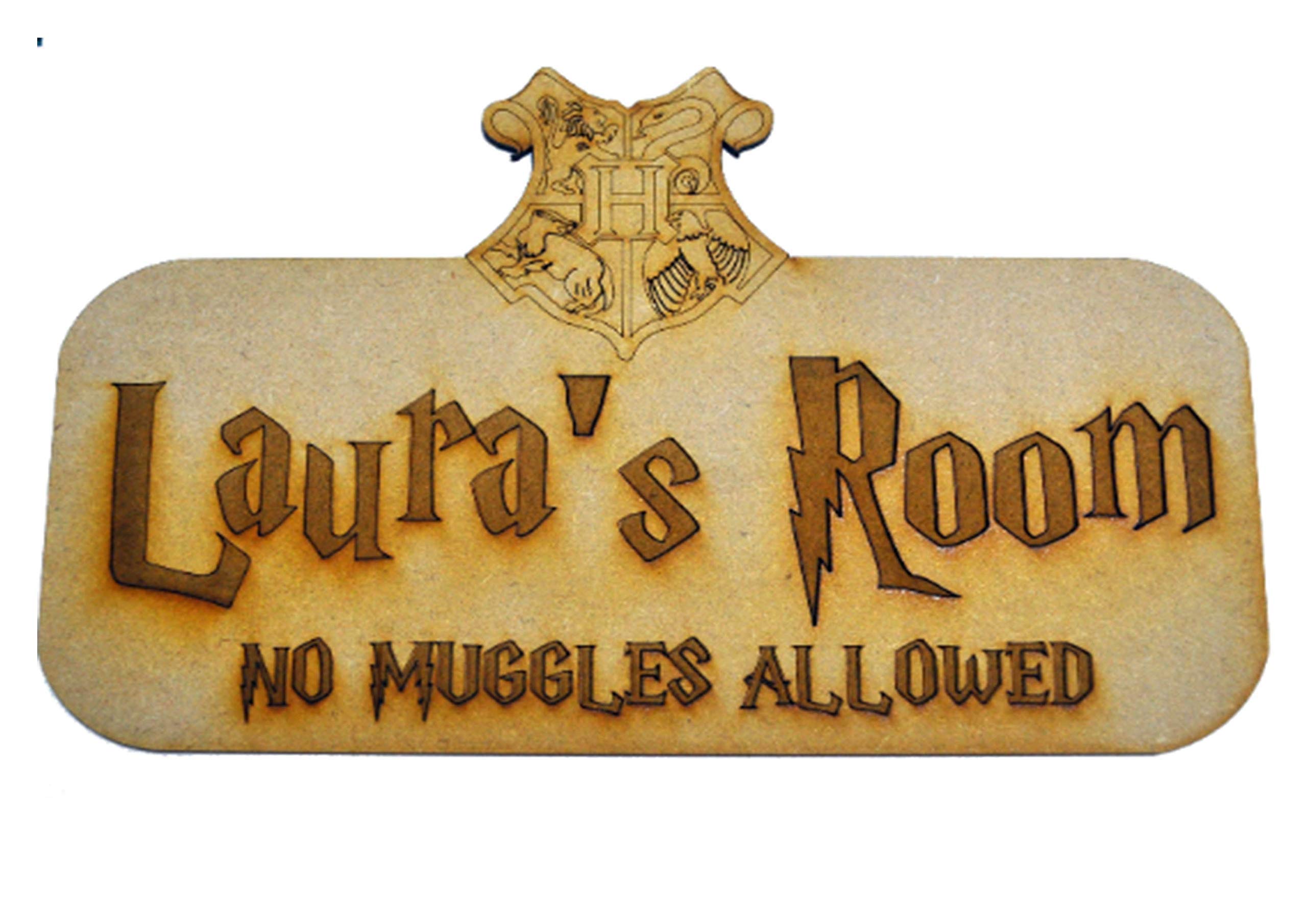 Personalised Harry Potter Theme Wooden Kids Bedroom Sign Childrens Room ...