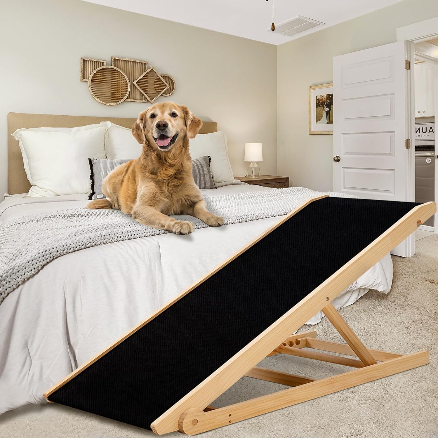 Amazon.com: Dog Ramp, 5 Level Adjustable Height Folding Pet Ramp for ...