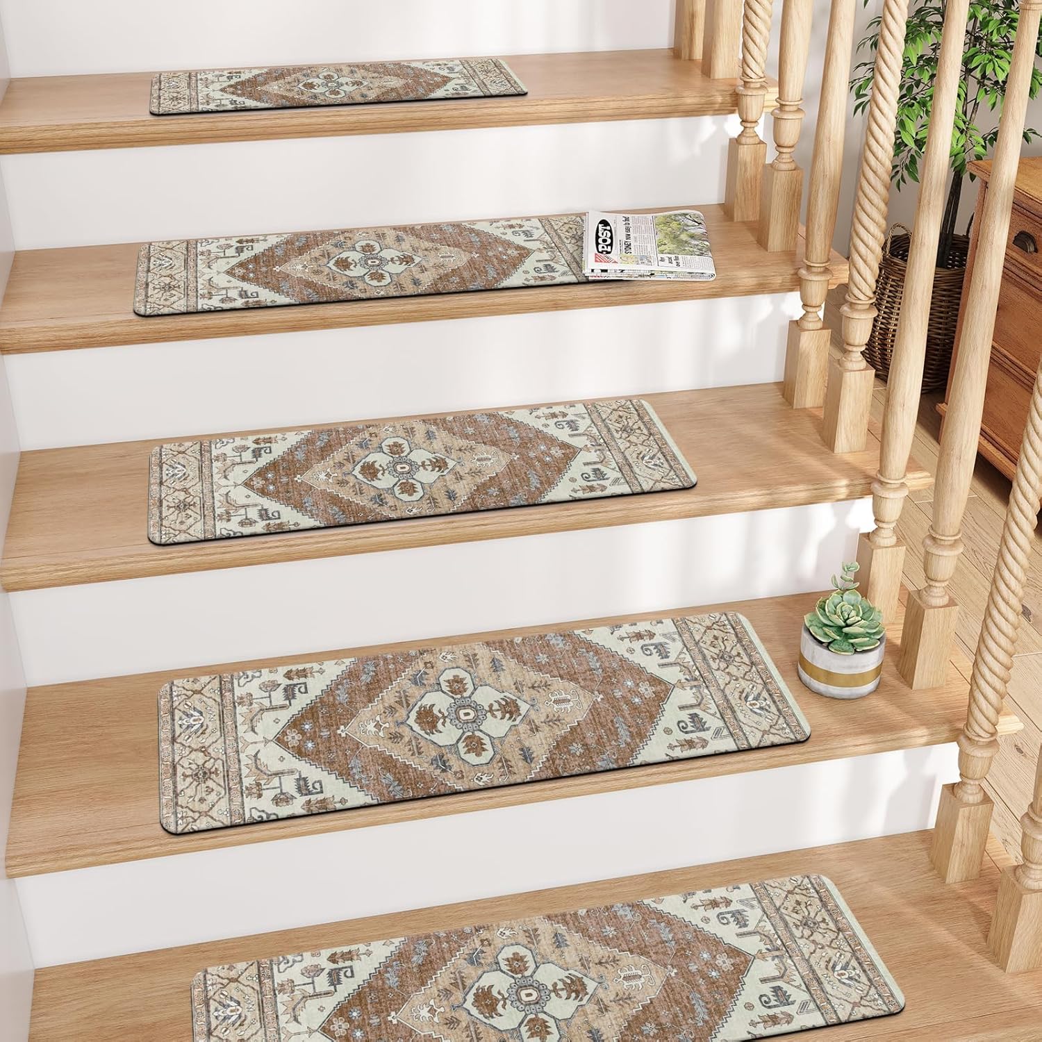 Amazon.com: OJIA Stair Treads Non Slip Stair Runners for Wooden Steps ...