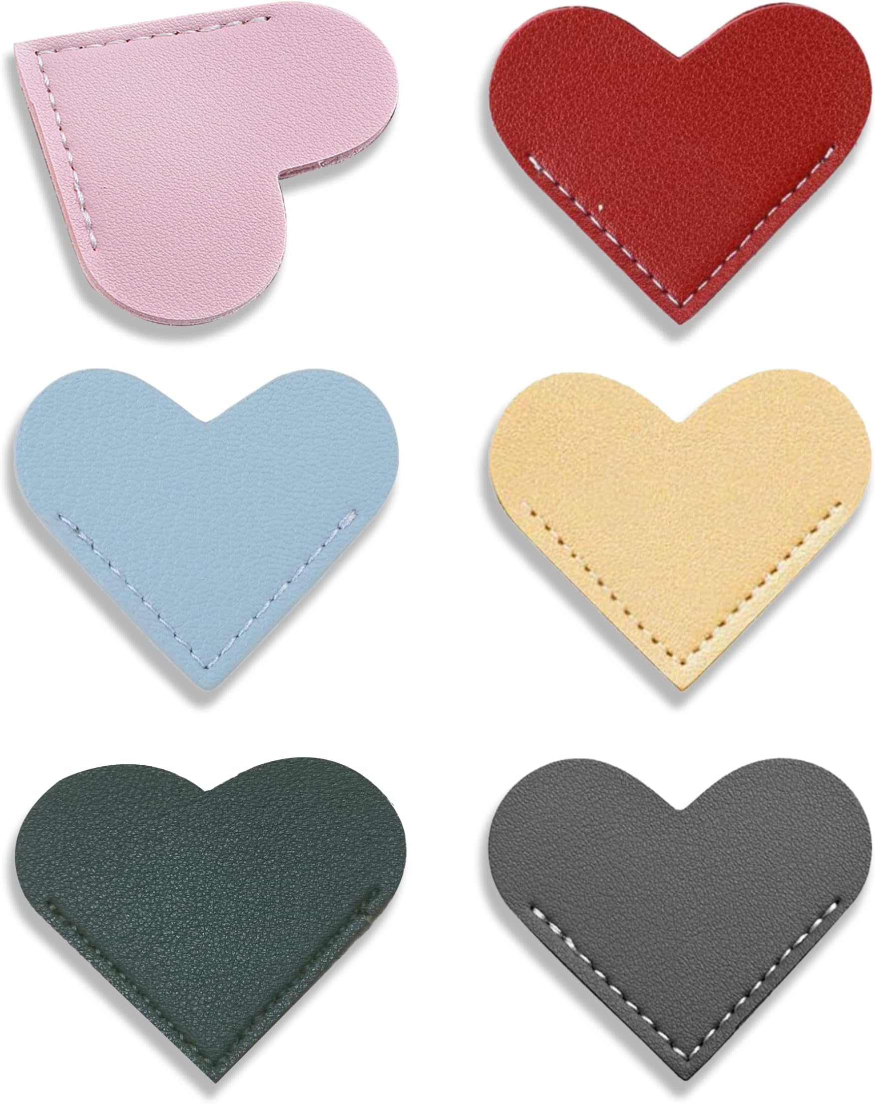 Amazon.com: 6pcs Leather Bookmarks for Women with Heart Shape, Cute ...