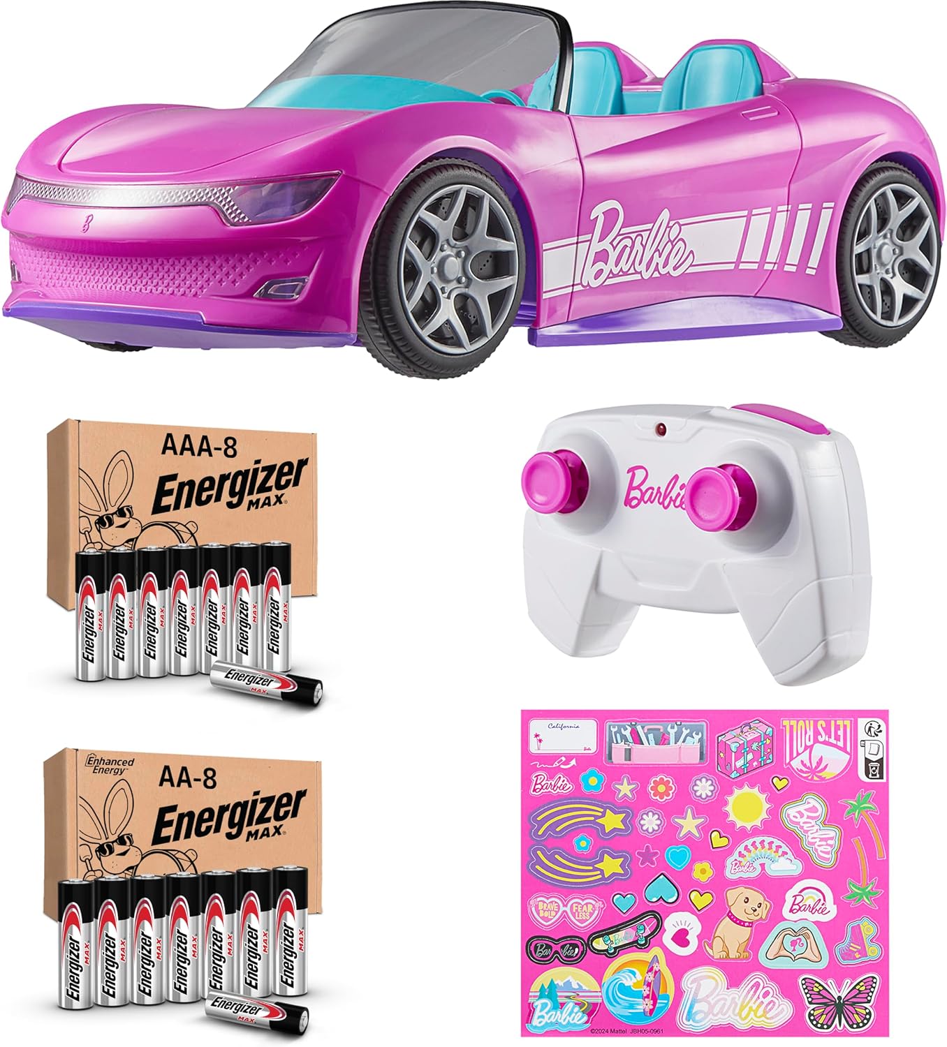Amazon.com: Hot Wheels Barbie RC Toy Car Plus Energizer AA and AAA ...