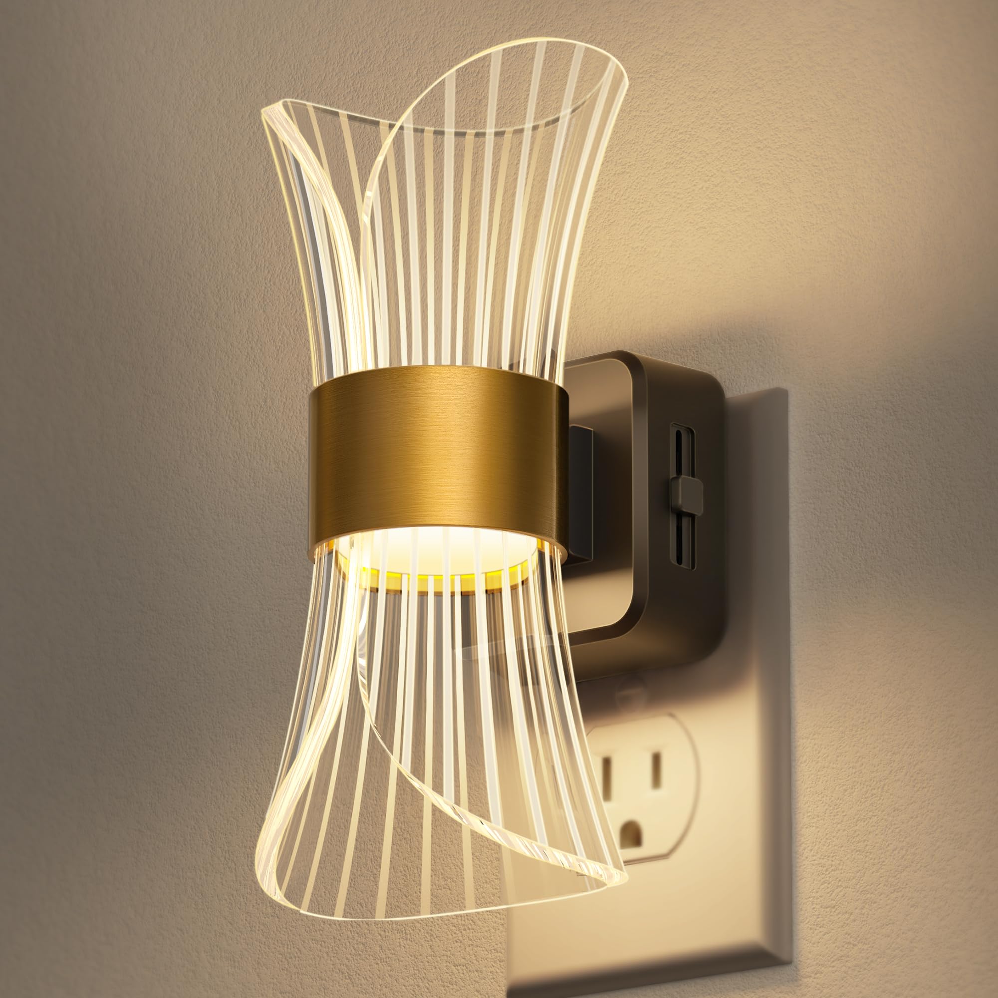 DORESshop LED Night Light for Home Decor, Plug in Wall Night Light with ...