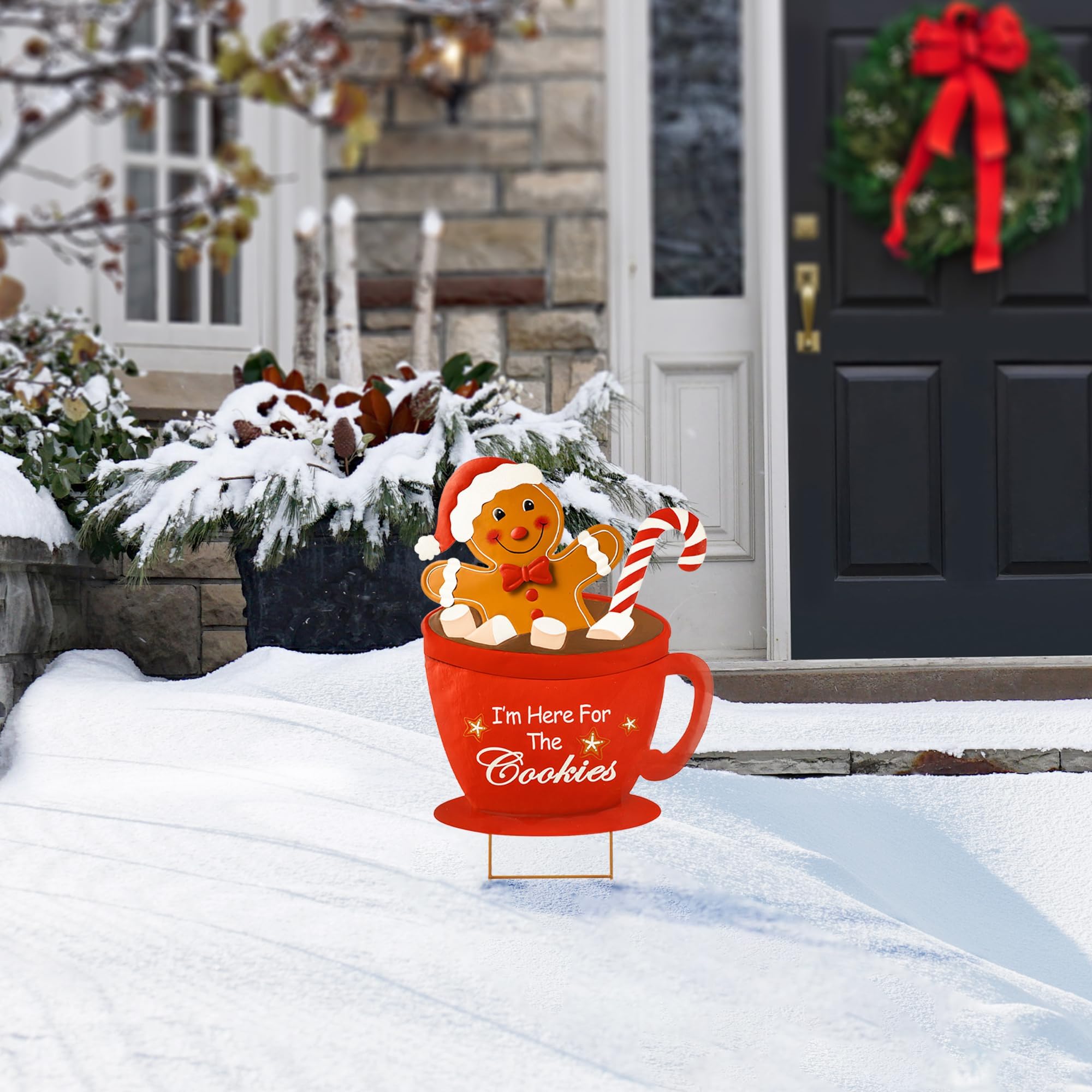 Amazon.com: Glitzhome Gingerbread Man Garden Yard Stake, 30.25 Inches ...