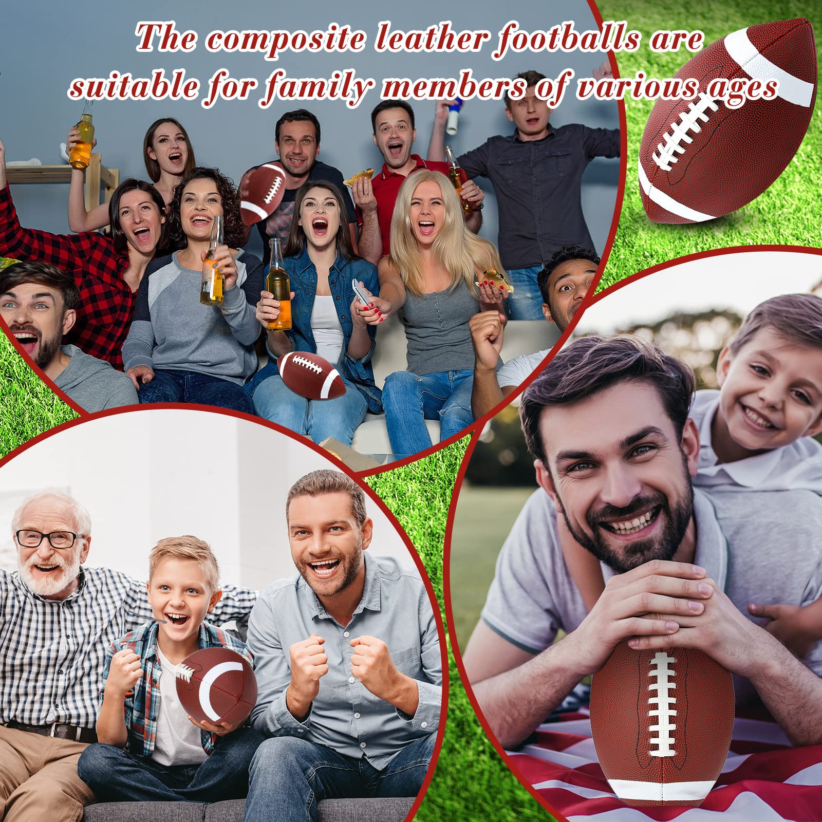 Jerify 20 Pack Composite Leather Footballs Bulk Official Size 6 ...