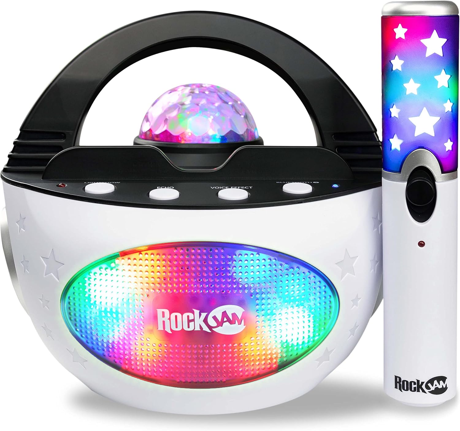 RockJam K-Pop Rechargeable Wireless 10-watt Bluetooth Karaoke Machine ...