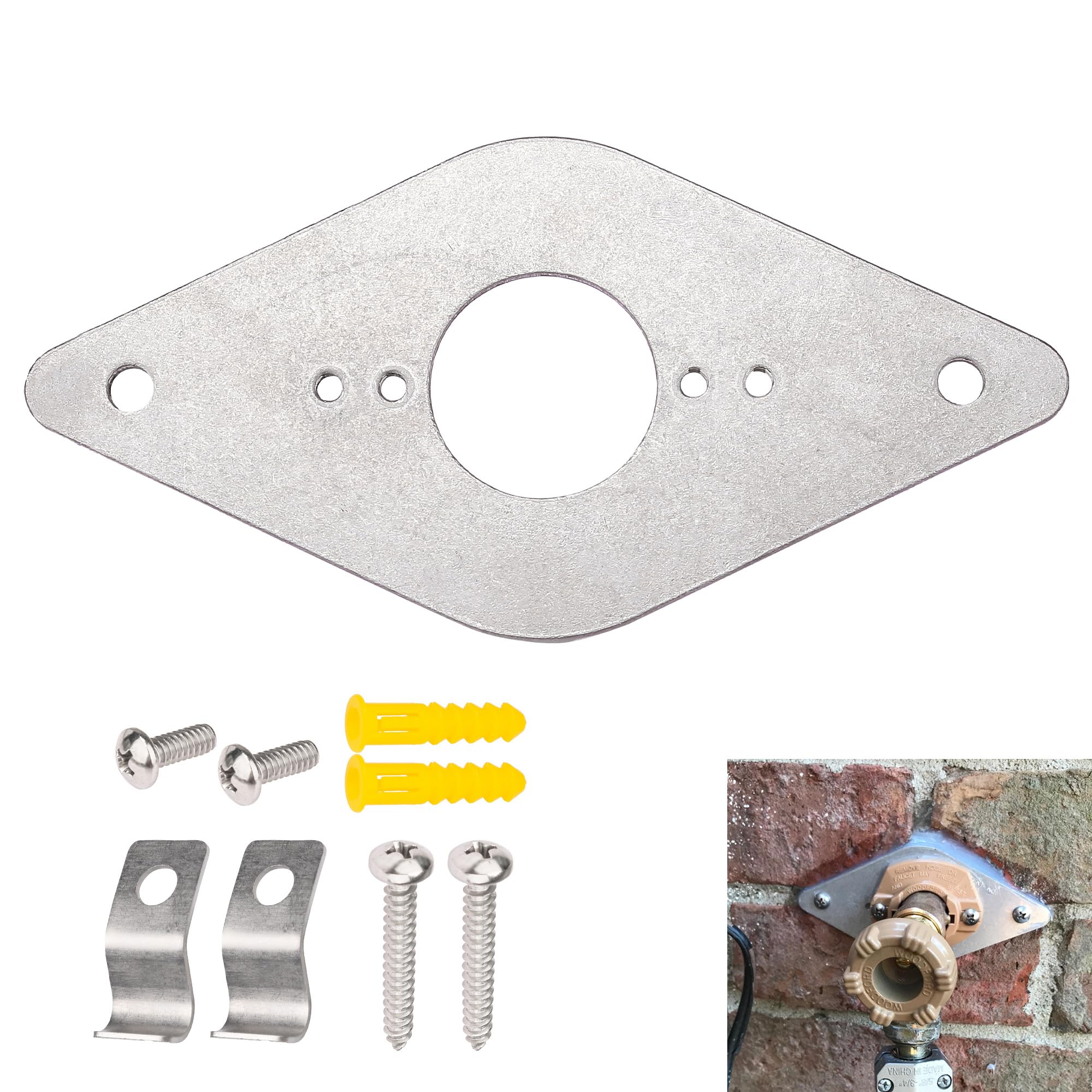 Amazon.com: GGTE Hose Bib Mounting Plate, Aluminum Outdoor Faucet ...
