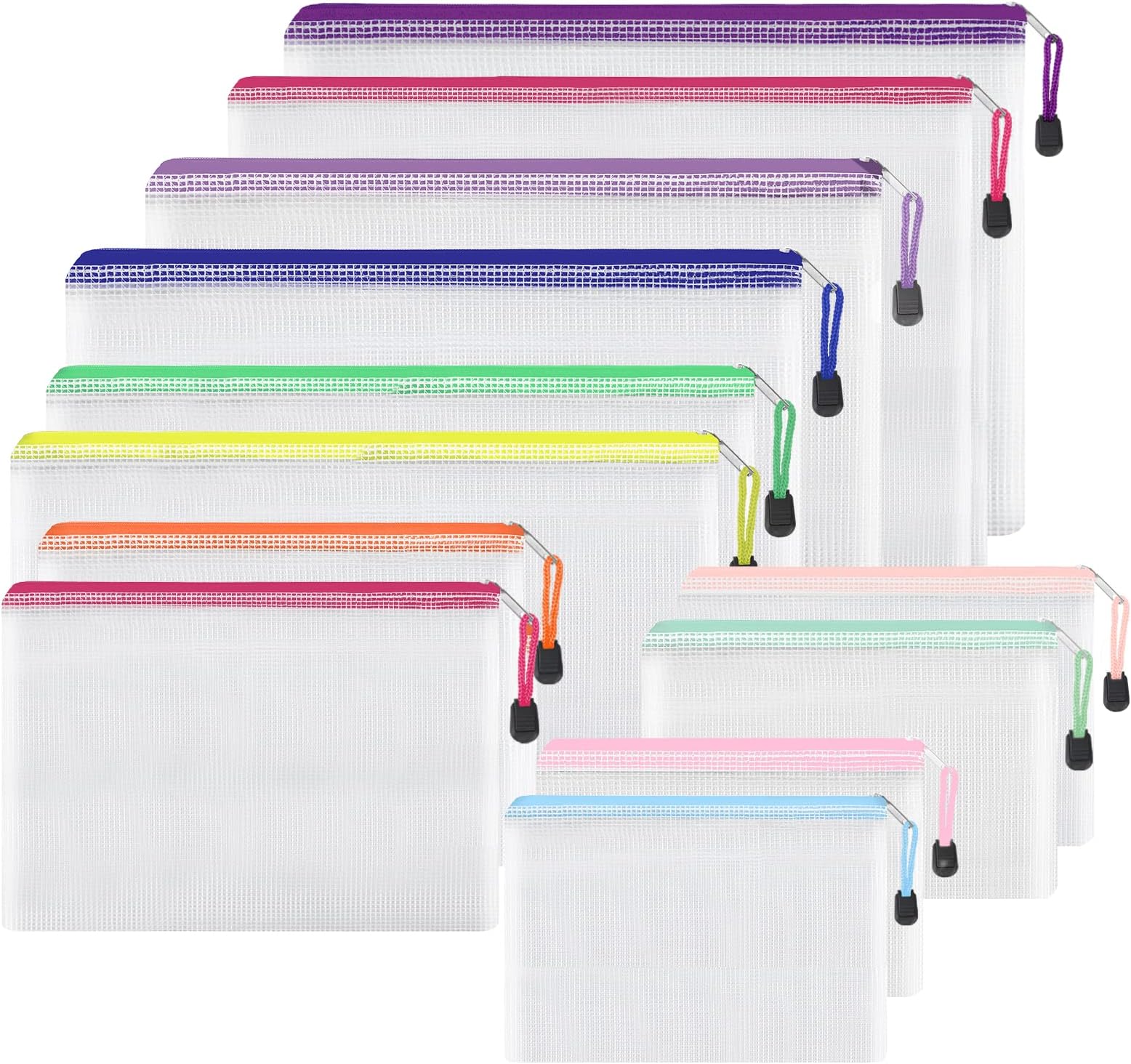 Amazon.com: AAA 6pcs A4 Mesh Zipper Pouches | Clear Plastic Pouches ...