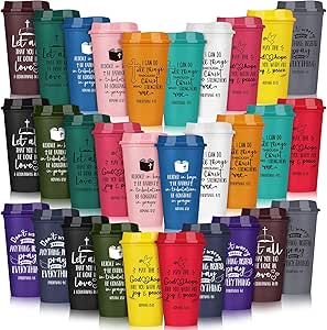 Amazon.com | Pickmesh 30 Pcs Reusable Christian Tumblers Religious ...