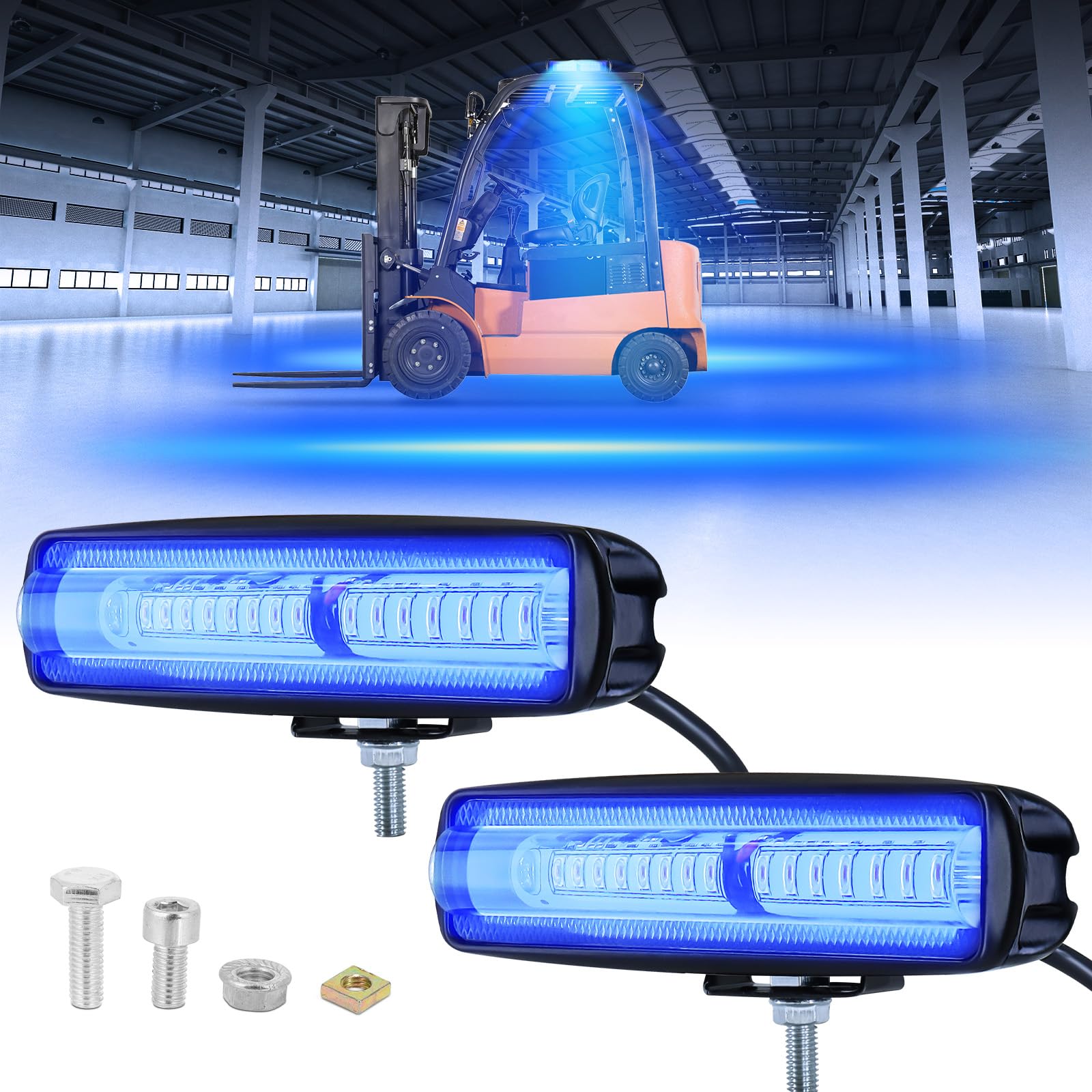 Amazon.com: FKSAFEL LED Forklift Safety Light Blue - 2Pack LED Forklift ...