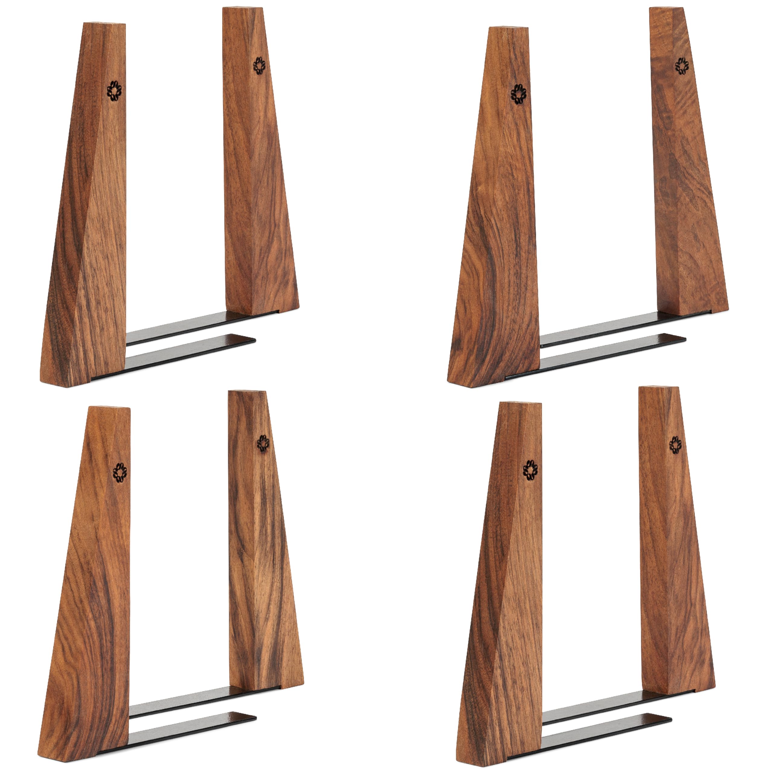 Amazon.com: TILISMA Walnut Bookends for Shelves | Wood Book Ends for ...