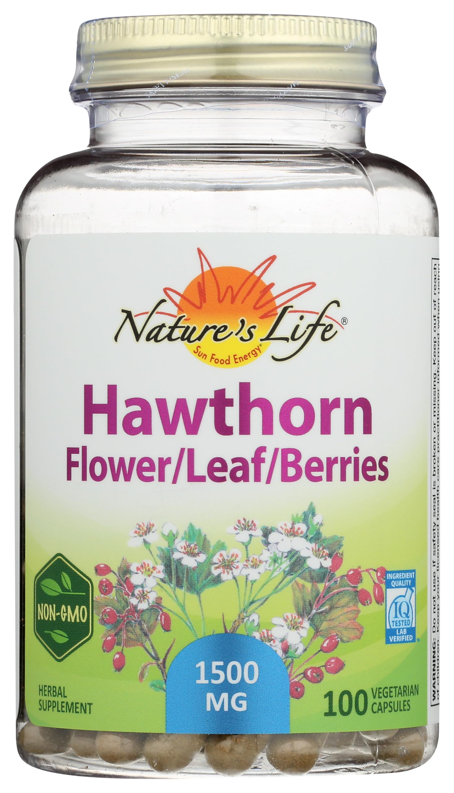 Natures Life Hawthorn Flower Leaf Berries 1500mg Cardiovascular ...