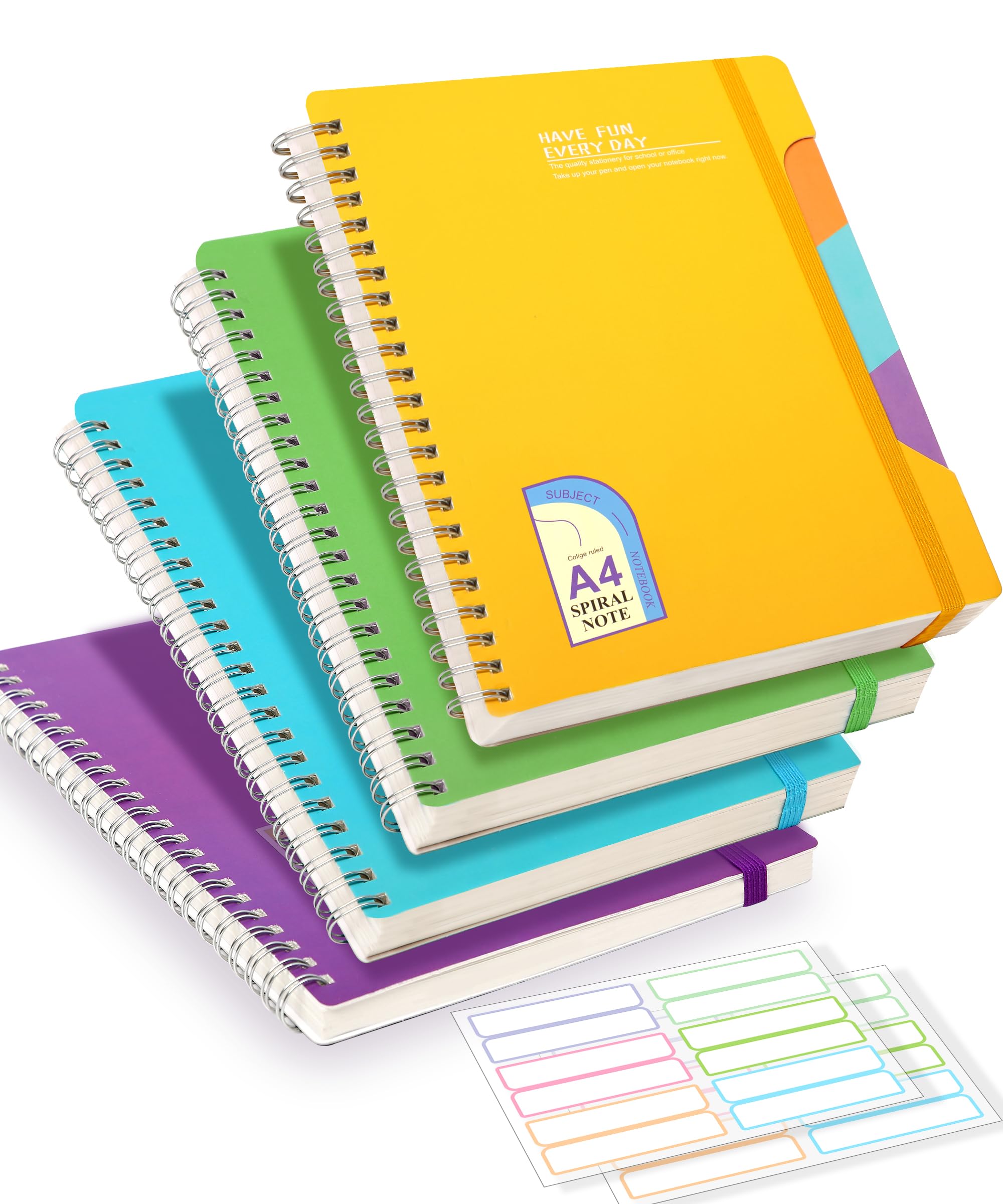 Amazon.com : 4 Pack Hardcover Spiral Notebook 8.5x11 Lined Journal ...