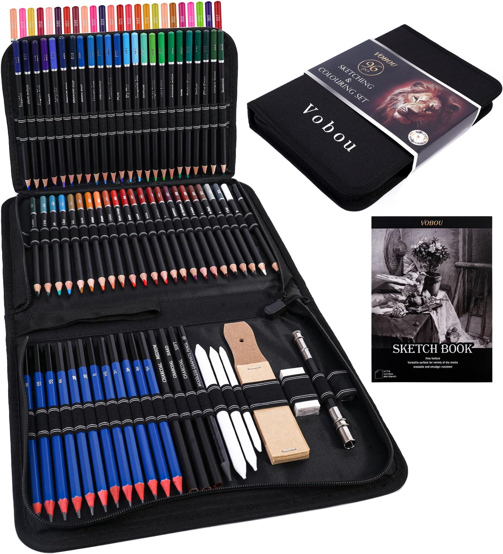 Amazon.com: Vobou 96pcs Art Supplies Set, Colored Drawing Pencils Kit ...