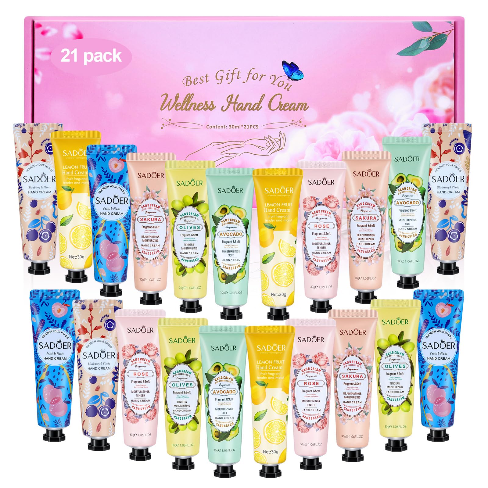 Hand Cream Set, 21 Pack Hand Cream Women's Gift Set, Fragrant Hand Foot ...