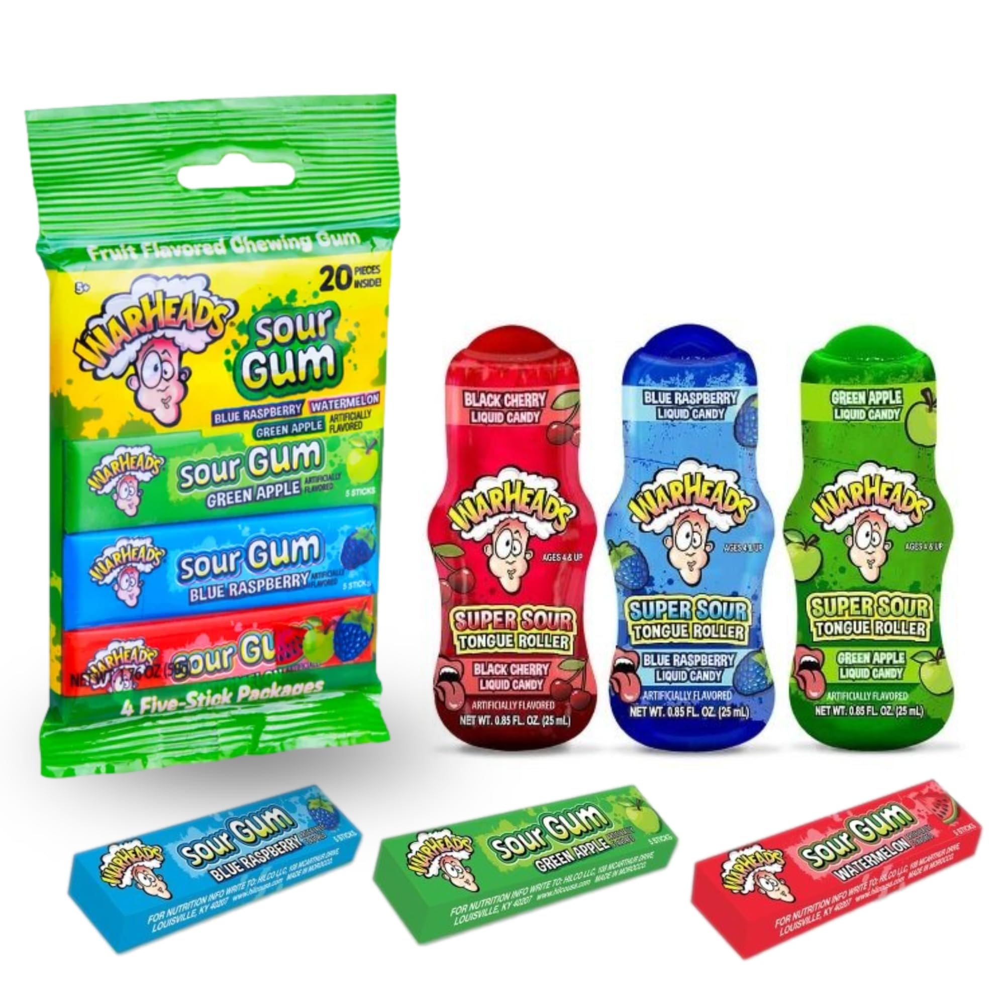 Amazon.com : SUPER SOUR TONGUE ROLLERS AND GUM BUNDLE Super Sour Tongue ...
