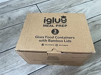 Igluu Meal Prep Glass Food Storage Containers (Set of 3), Eco-friendly ...