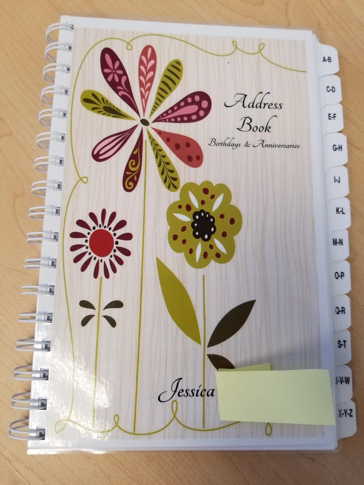 Amazon.com: Large Print Address Book with A-Z Tabs Birthday Anniversary ...