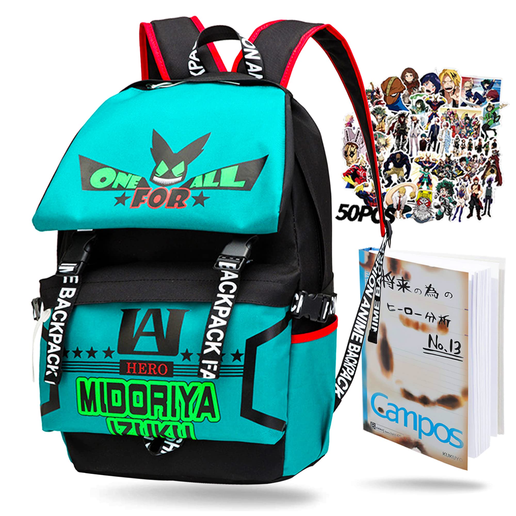 Buy My Hero Backpack Izuku Midoriya MHA Backpack Deku Backpack with ...