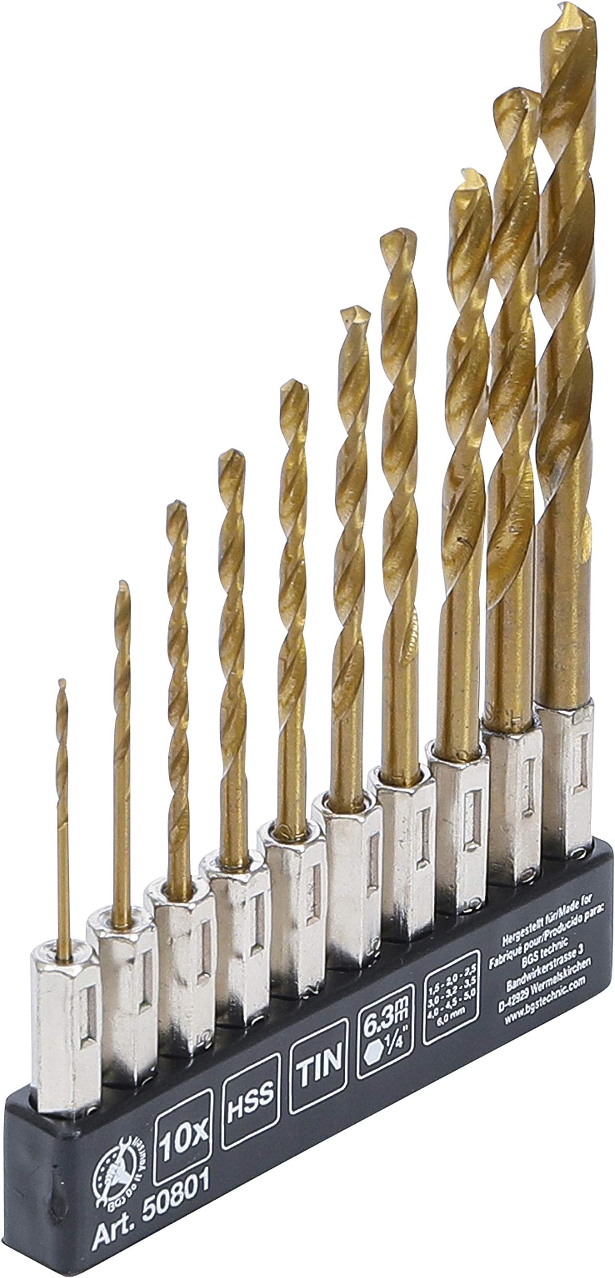 26 teiliges Titan Bohrerset, Sechskantschaft Schnellbohrkronen, 1,5-6,5 ...