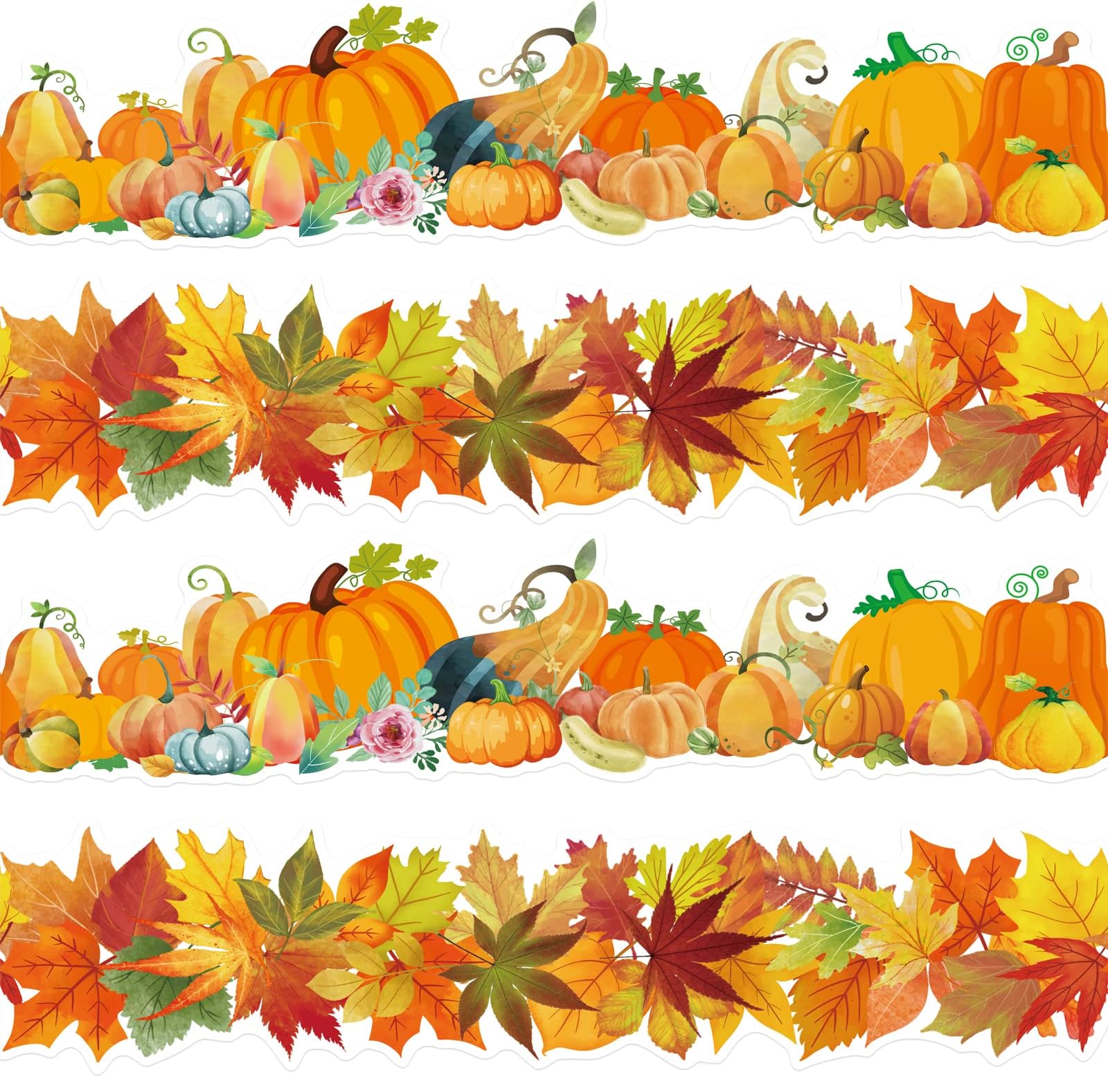 Amazon.com: 60 Pcs 60 ft Fall Bulletin Board Border Thanksgiving ...