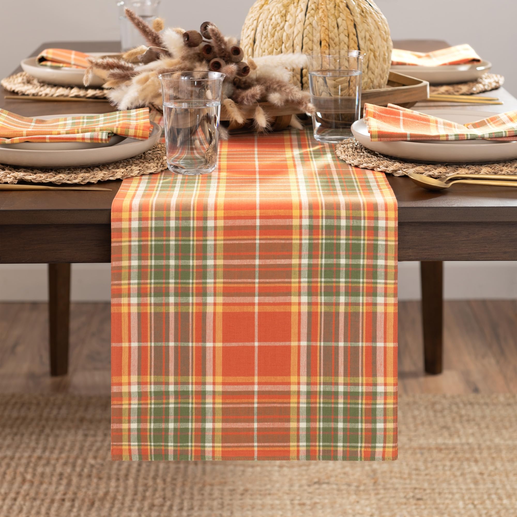 Amazon.com: Elrene Home Fashions Hawley Plaid Harvest Fall/Thanksgiving ...