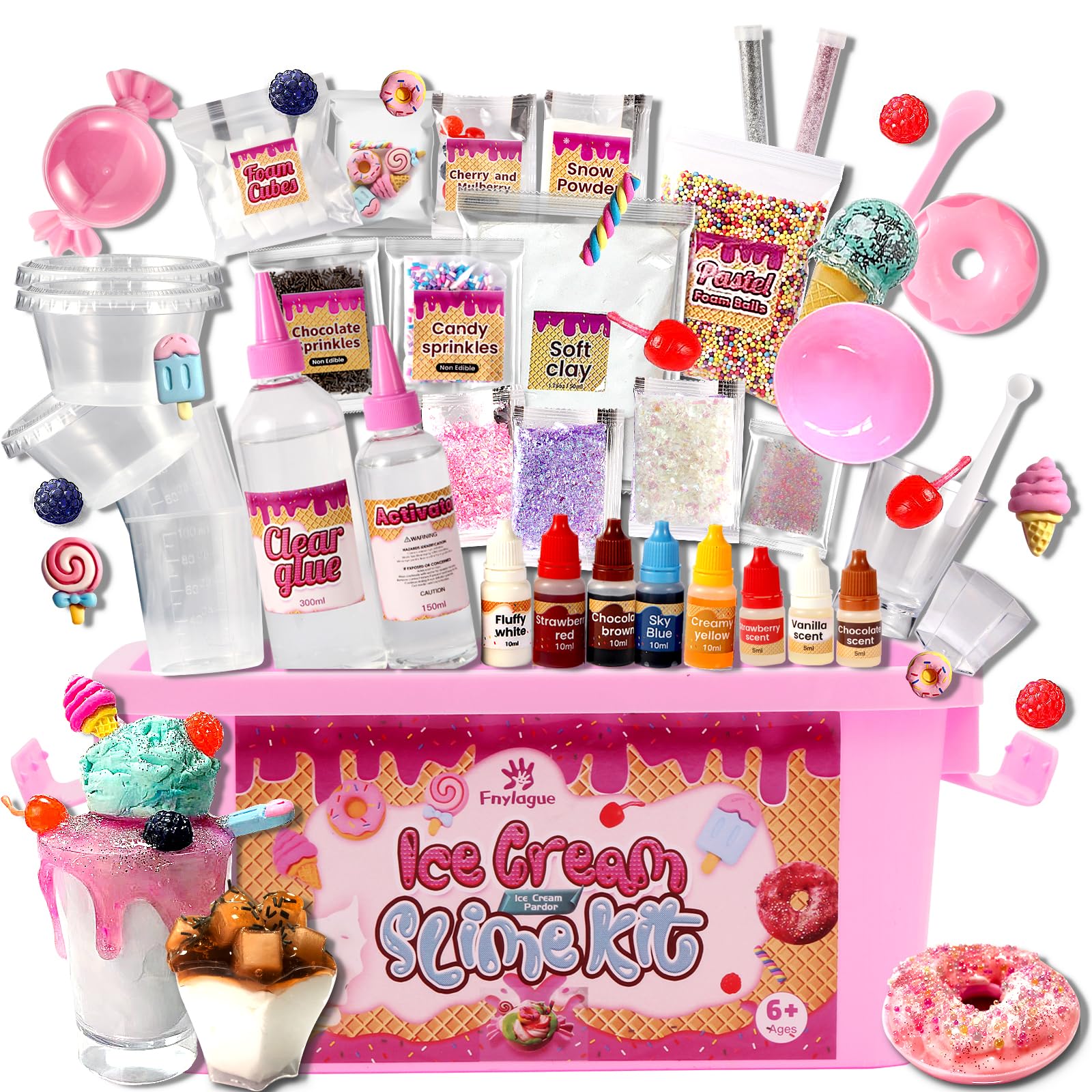 Amazon.com: Ice Cream Slime Kit for Girls, Amazing Ice Cream Slime ...