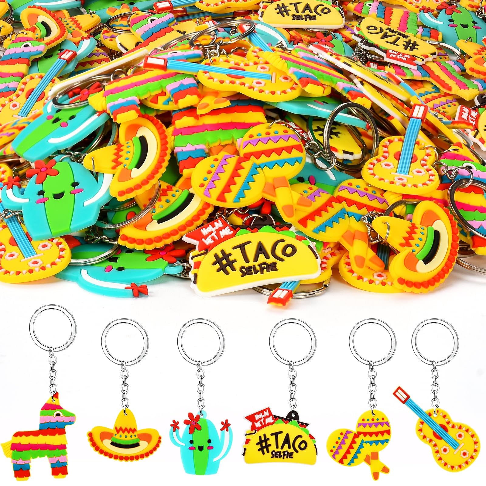 Amazon.com: ZAUGONTW 78Pcs Fiesta Party Keychain, Mexican Keychain ...
