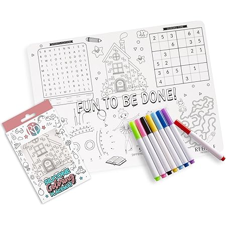 Amazon.com: Silicone Coloring Placemat- Washable Drawing Mat for Kids ...