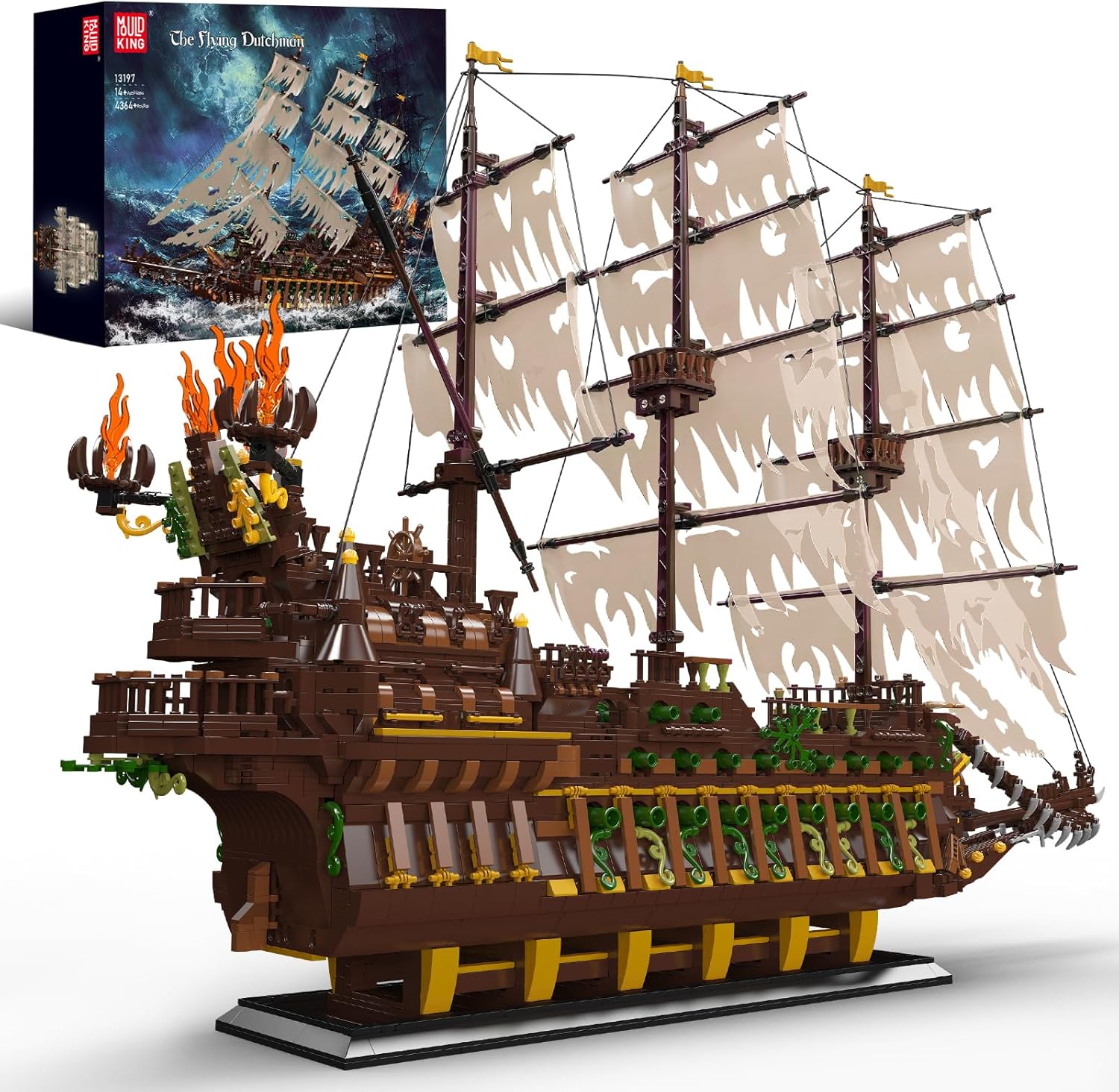 Amazon.com: Mould King Large Pirates Ship Model Building Blocks Kits ...