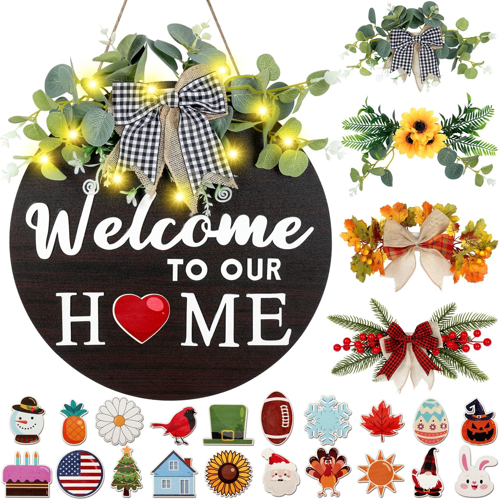 Amazon.com: Interchangeable Bull Head Welcome Sign for Front Door, Cow ...