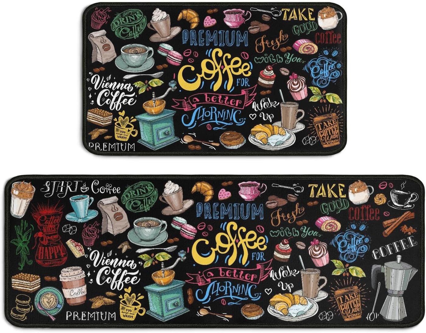 Amazon.com: Ghroiep 2 Piece Coffee Kitchen Decor Rugs Set, Farmhouse ...
