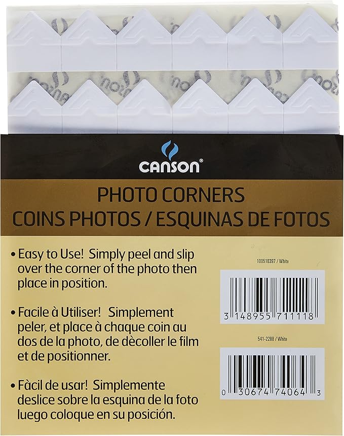 Amazon.com: Canson Self Adhesive Photo Corners, Peel-Off Archival ...