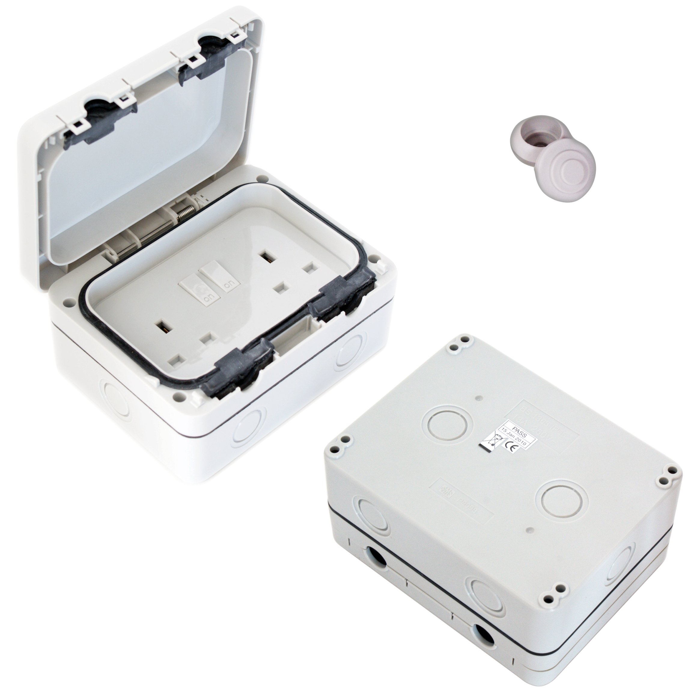 Buy Loops Double 13A Outdoor Waterproof UK Mains Socket | Twin Outside ...