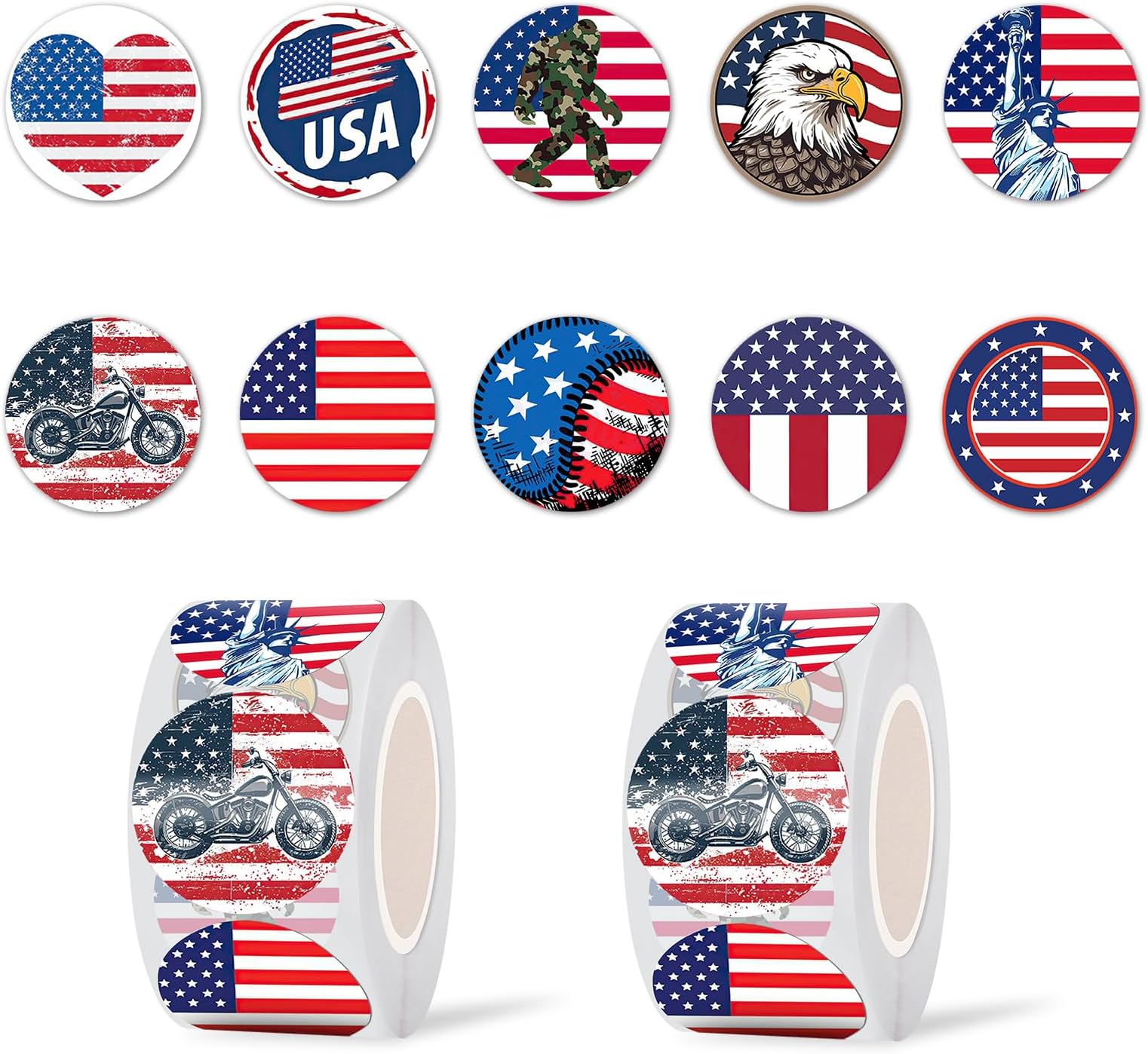 Amazon.com: Premium American Flag Full Color Decals - 100 Stickers ...