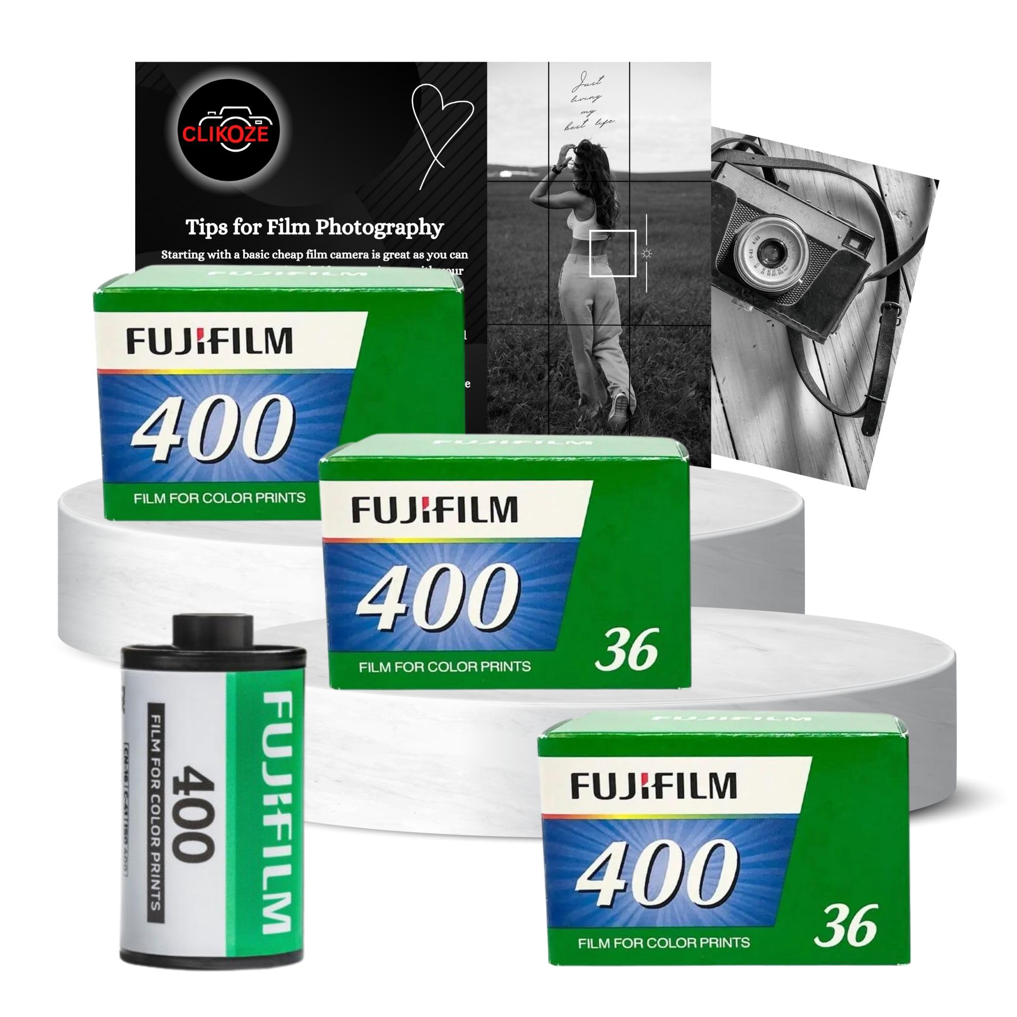 35mm Film Bundle with Fujifilm 400 35mm Film Colour 36 Exposures x3 and ...
