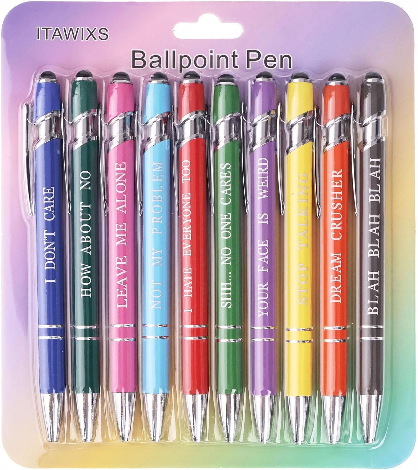 Amazon.com : ITAWIXS 10Pcs Funny Sarcastic Ballpoint Pens with Black ...