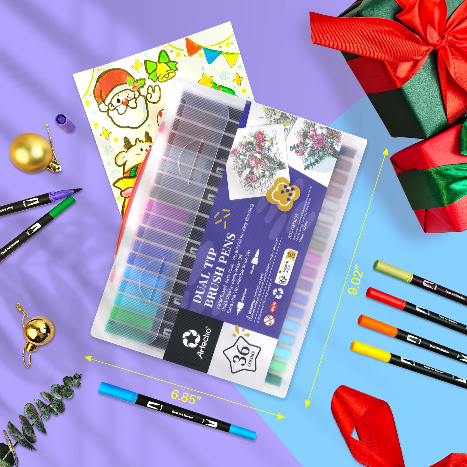 Snapklik.com : 36 Colors Markers For Adult Coloring Books, Dual Tip ...
