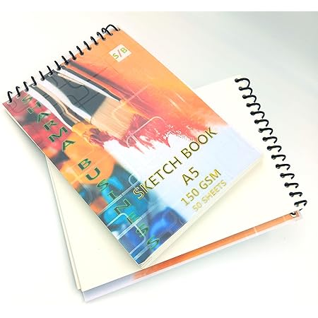 Askprints 50 Sheet A5 Sketchbook Set of 2-5.8 x 8.3 Inch | Top Spiral-Bound Sketchpad for ...
