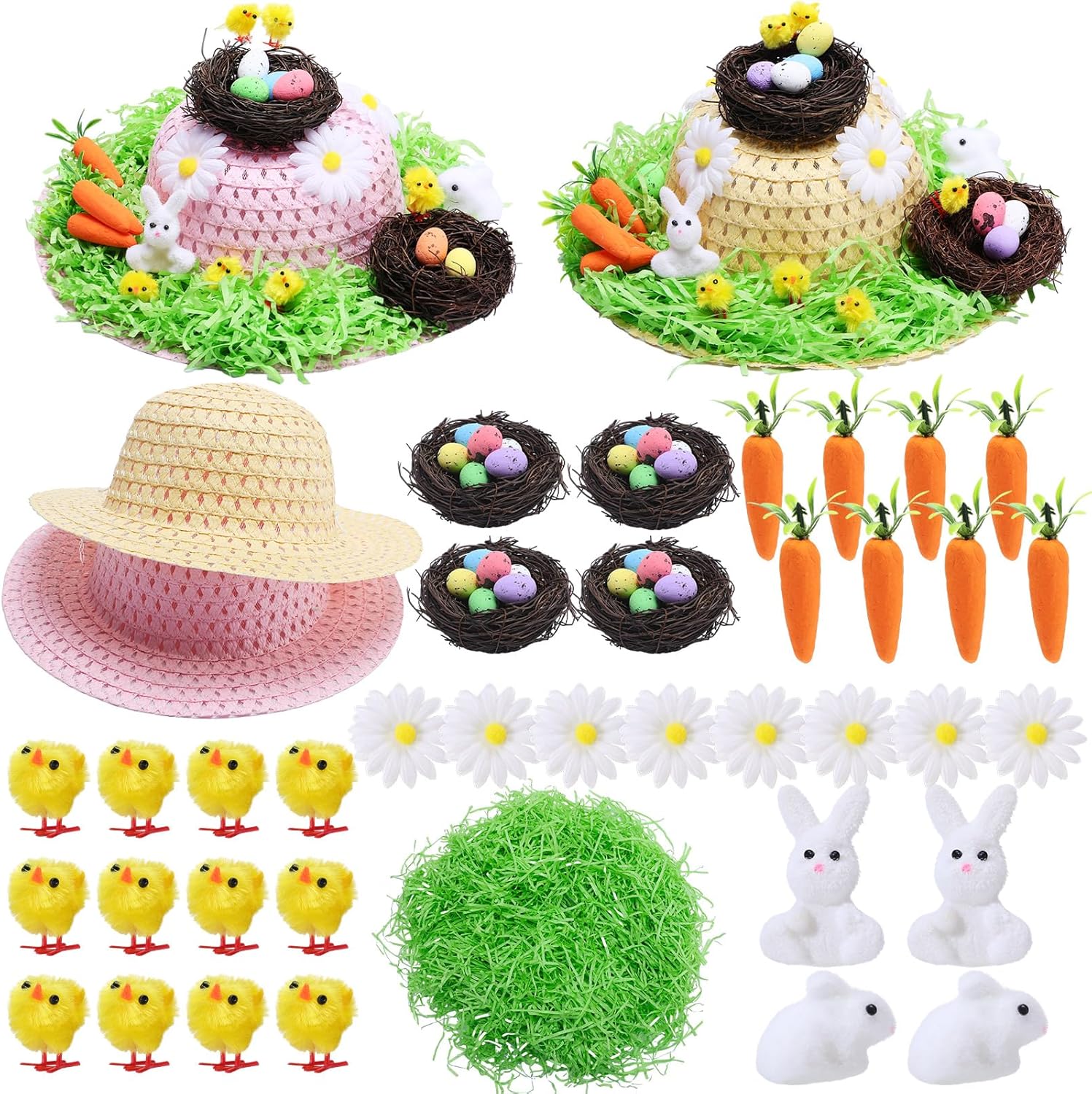 Amazon.com: Silicherry Easter Bonnet Kit Easter DIY Craft Set with ...